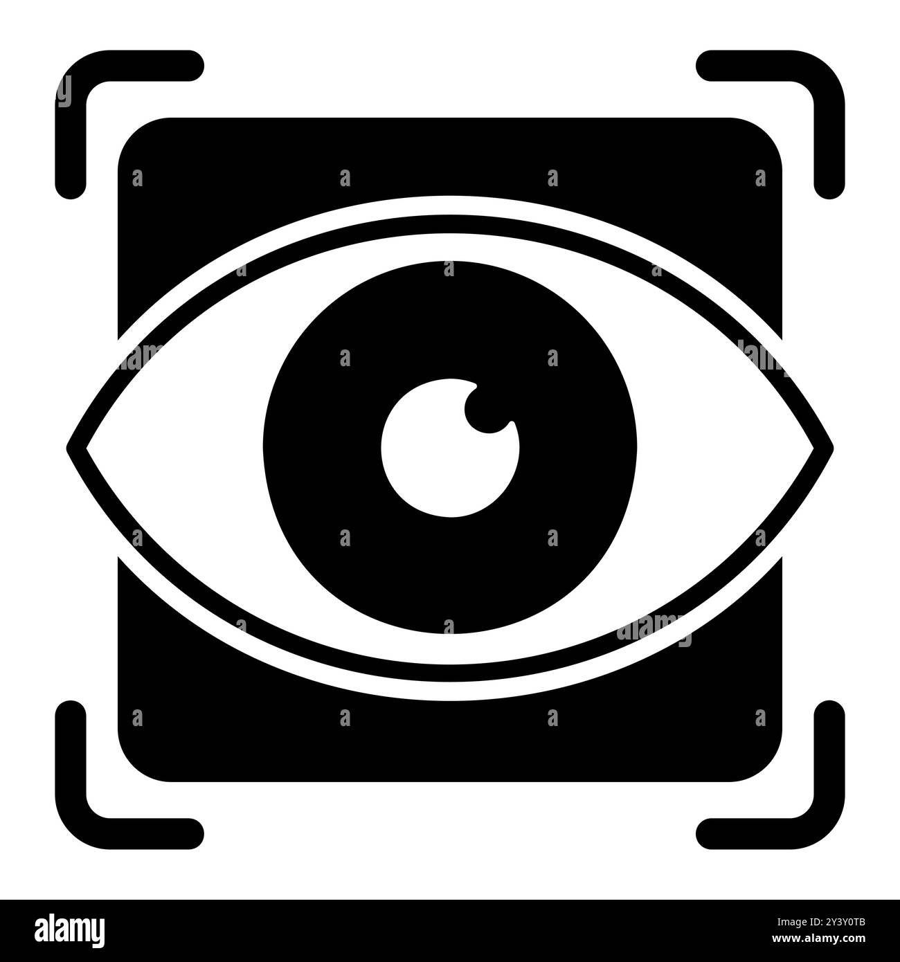 Eye Scan Vector Icon Retina Check Symbol Security Sign Graph Symbol