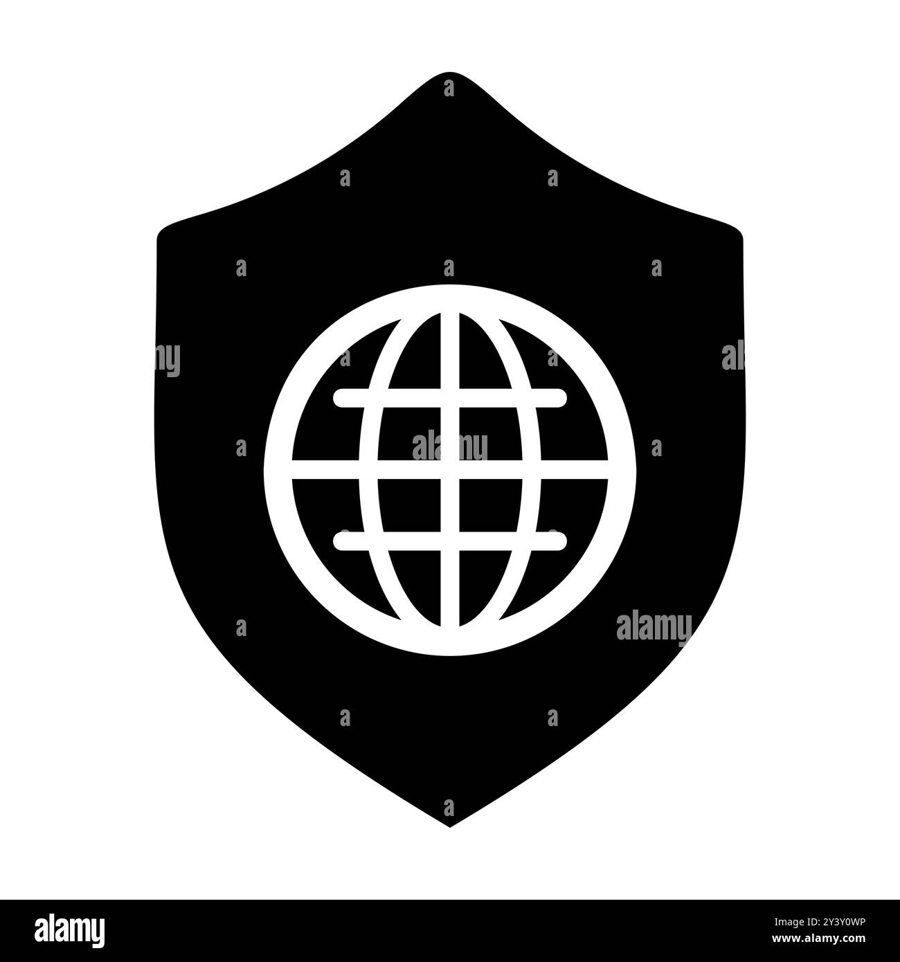 Global shield vector icon. Security sign. Graph symbol for your web ...