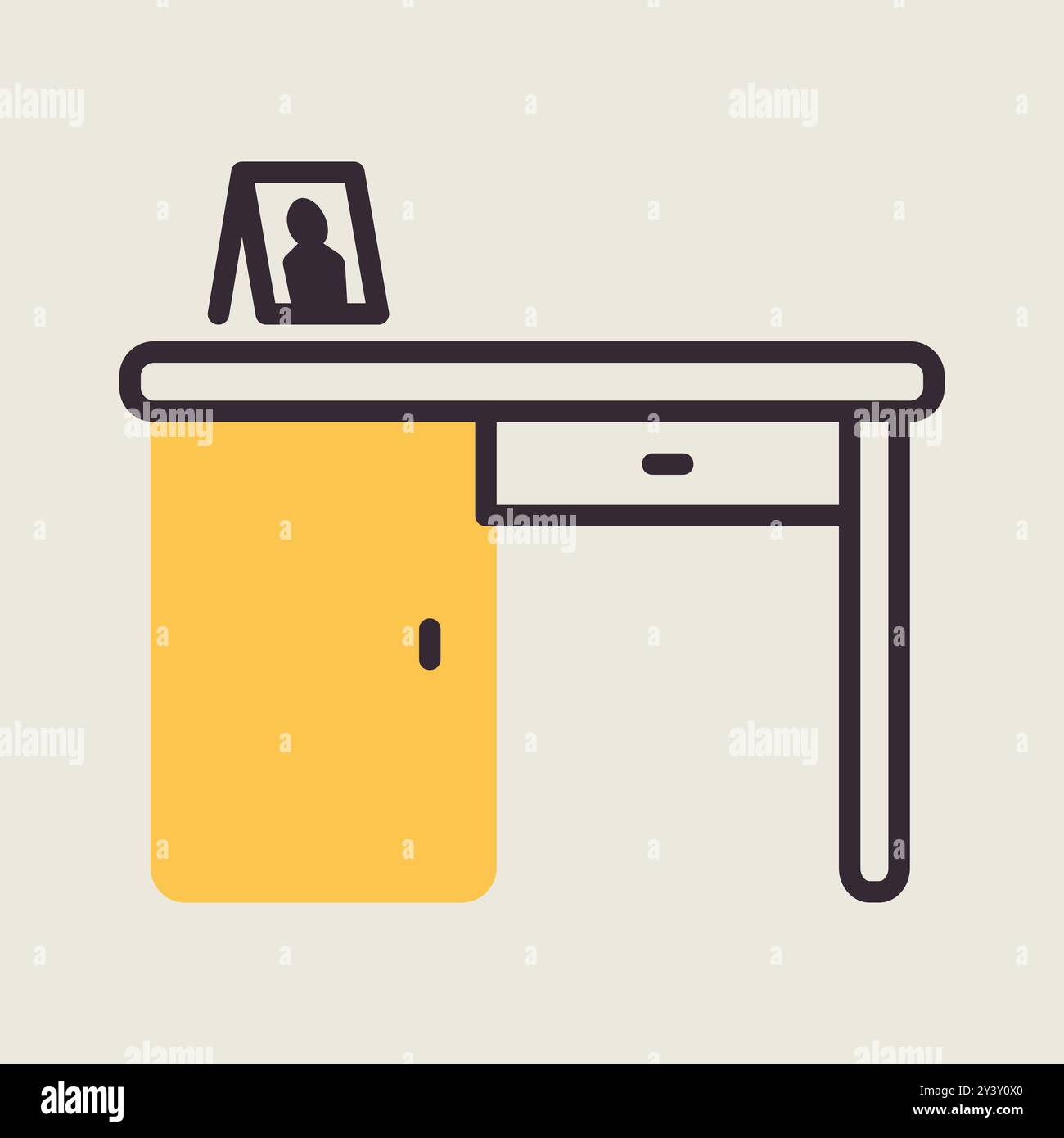 Desk vector icon. Office desk sign. Graph symbol for furniture, web ...