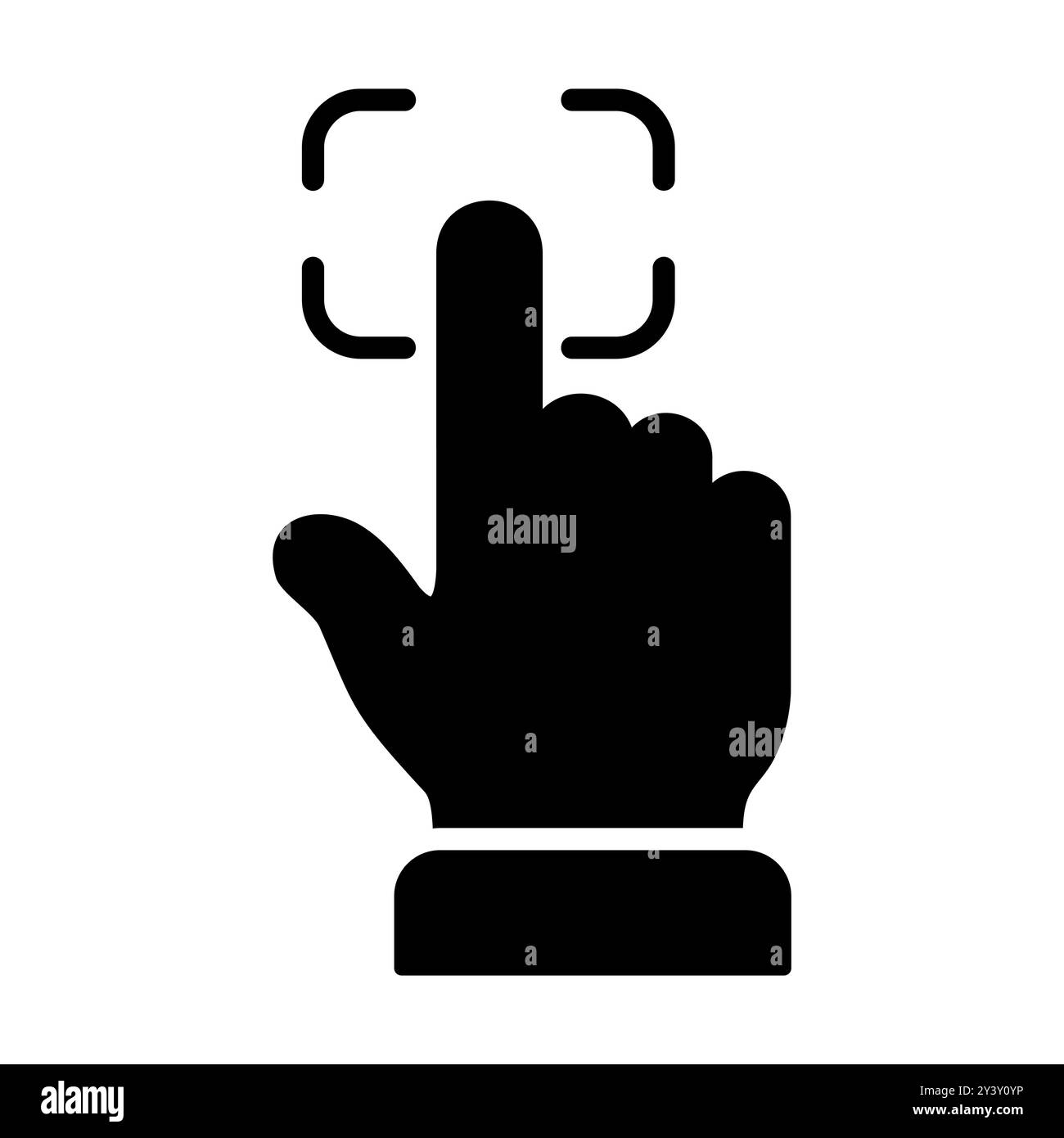 Fingerprint scanning vector icon. Biometrics concept. Security sign ...