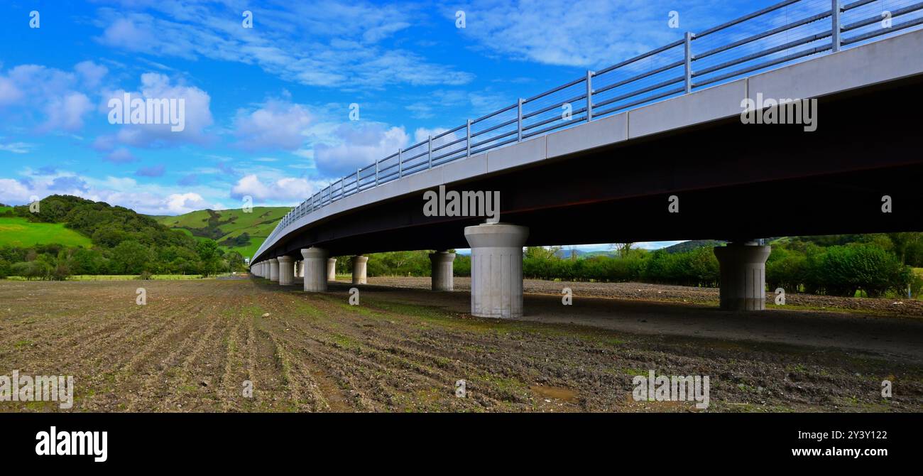 the new Dyfi bridge (Dovey Bridge), opened in Spring 2024, looking ...