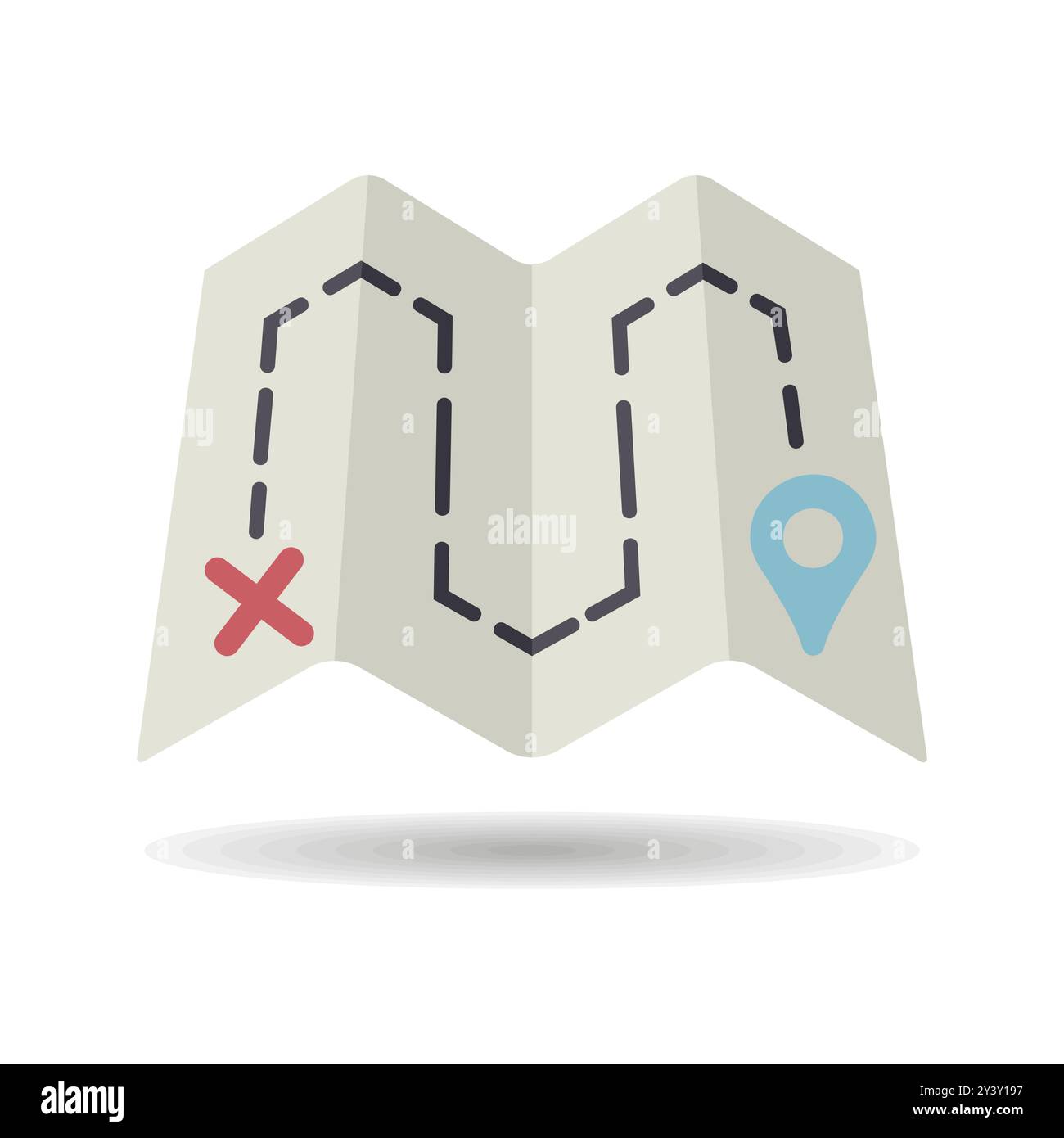 Map with route vector icon. Navigation sign. Graph symbol for travel ...