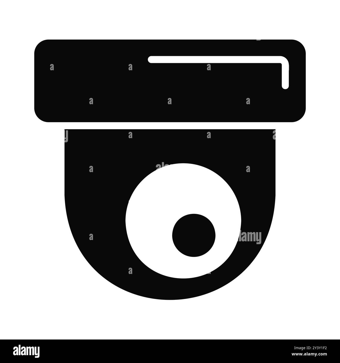 Dome camera vector icon. CCTV, security ceiling video round camera ...