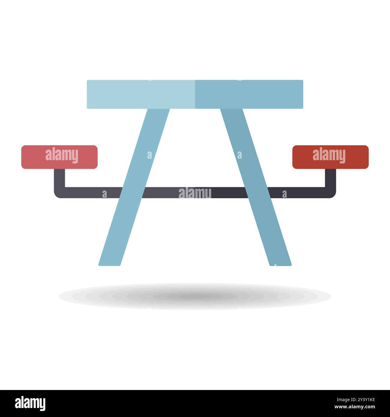 Camping table wooden park bench vector icon. Graph symbol for travel ...
