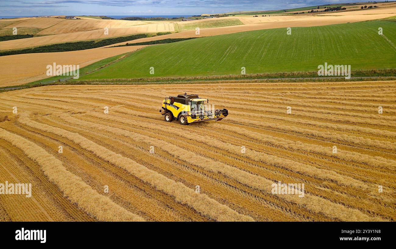 Combine Harvester Gardenstown Aberdeenshire Scotland harvester in late ...