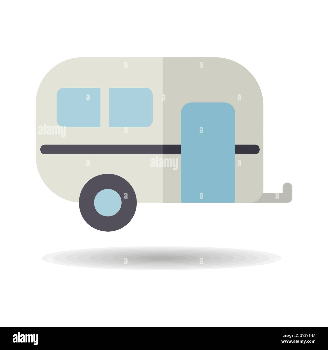 Caravan trailer vector isolated icon. Camping sign. Graph symbol for ...