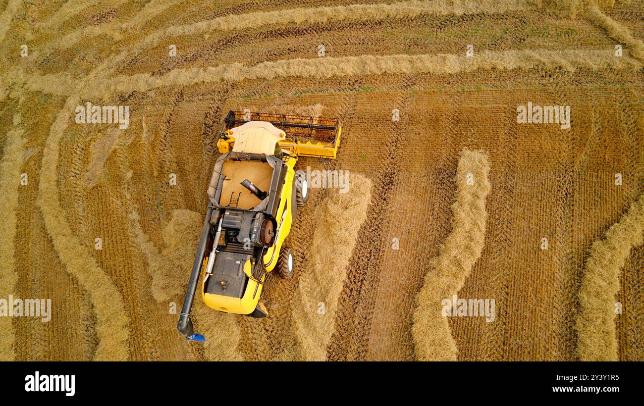 Combine Harvester Gardenstown Aberdeenshire Scotland harvester in late ...