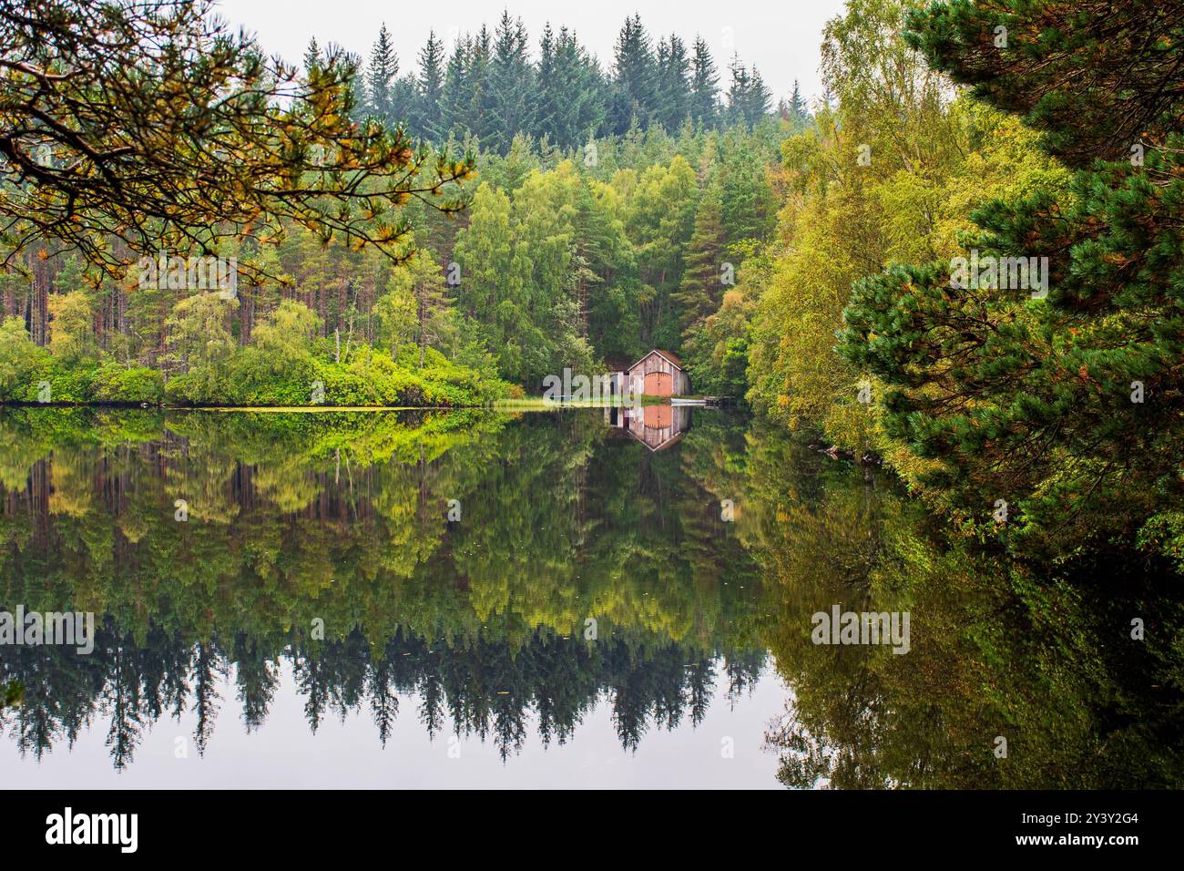The Boatshed at Loch Farr, Inverness Stock Photo - Alamy