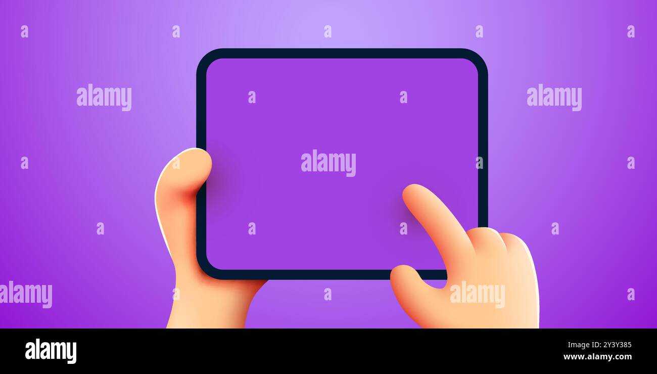 3d Hand holding ipad or tablet pc. Ipad mockup. Editable template ...