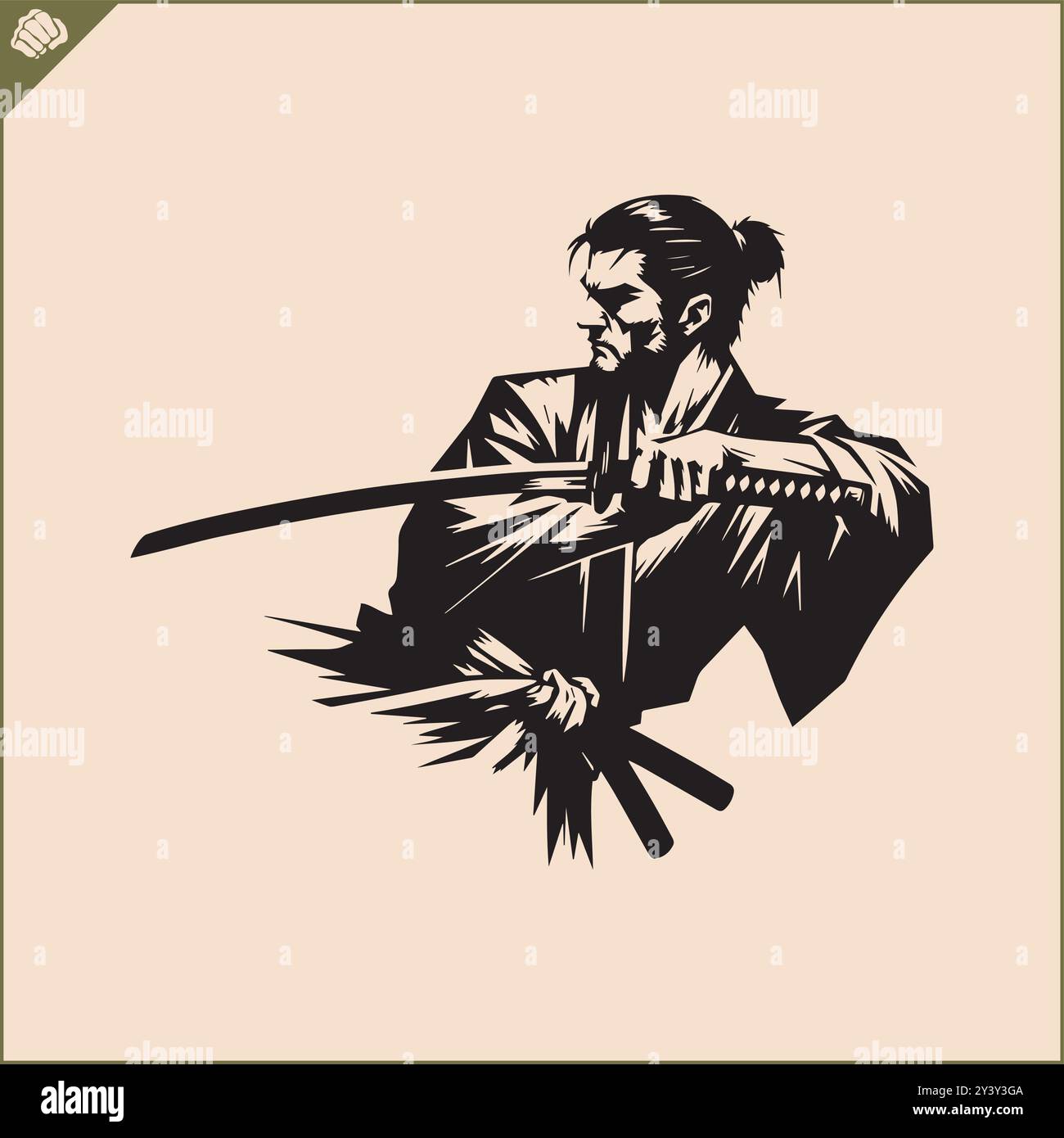 Samurai. Japan warrior with katana sward Stock Vector Image & Art - Alamy