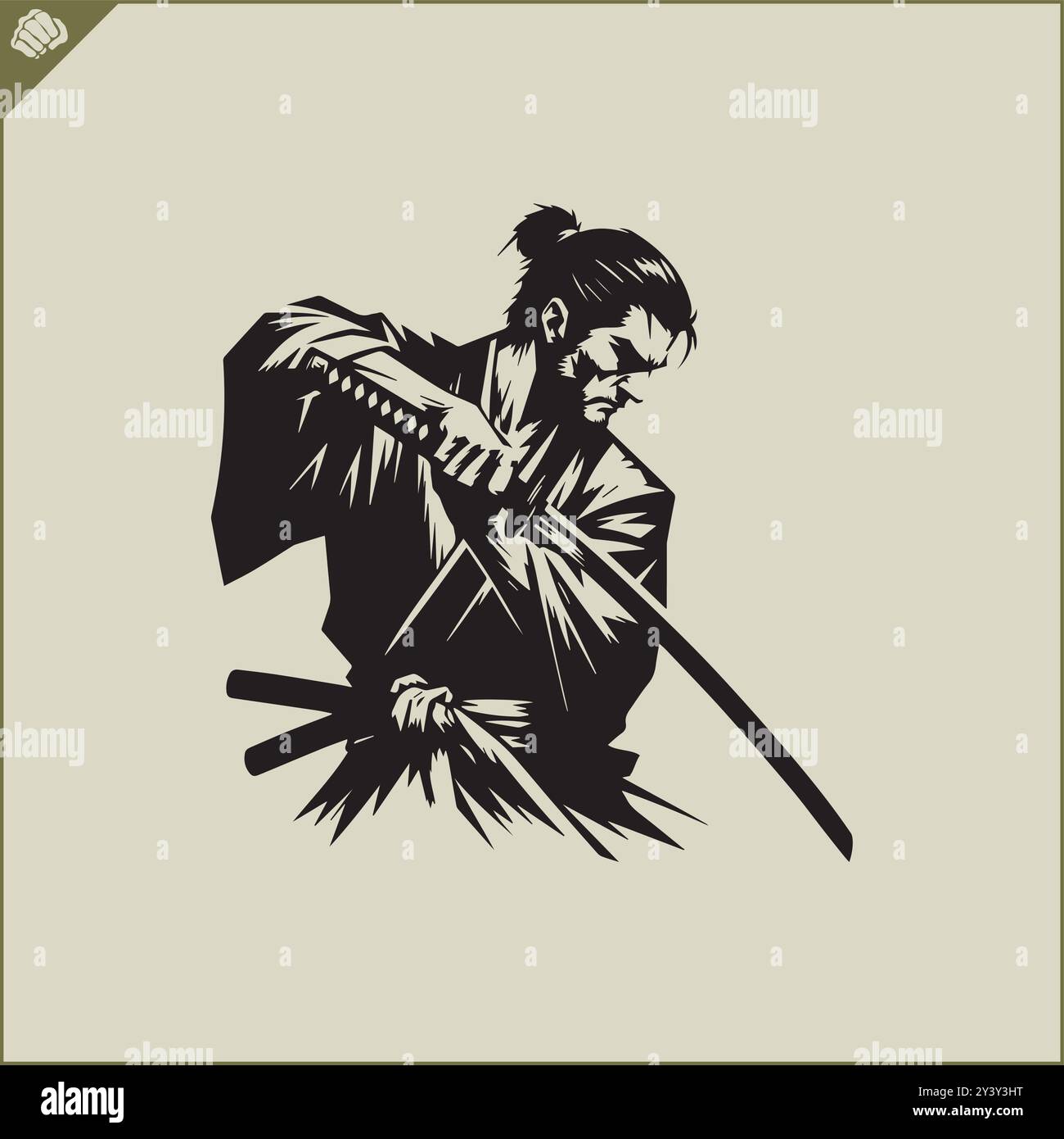 Samurai. Japan warrior with katana sward Stock Vector Image & Art - Alamy