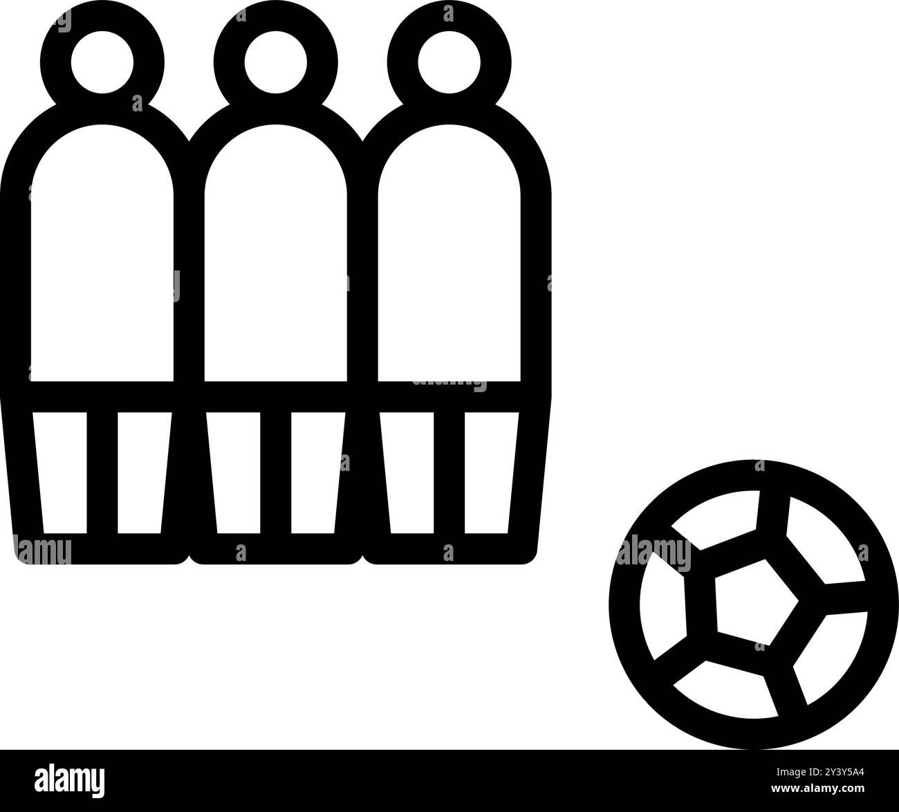 icon Line free kick in soccer game.Football, sport, strategy. Editable ...