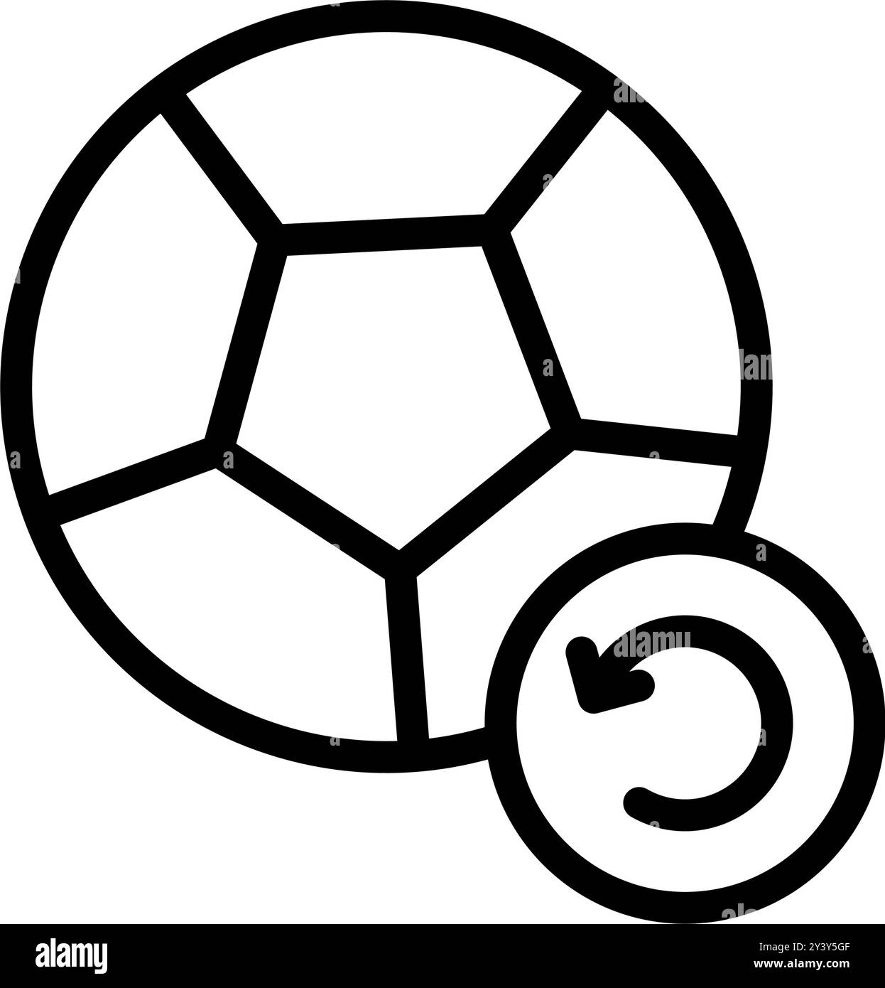 icon Line soccer ball with loading sign or symbol.Football, sport ...