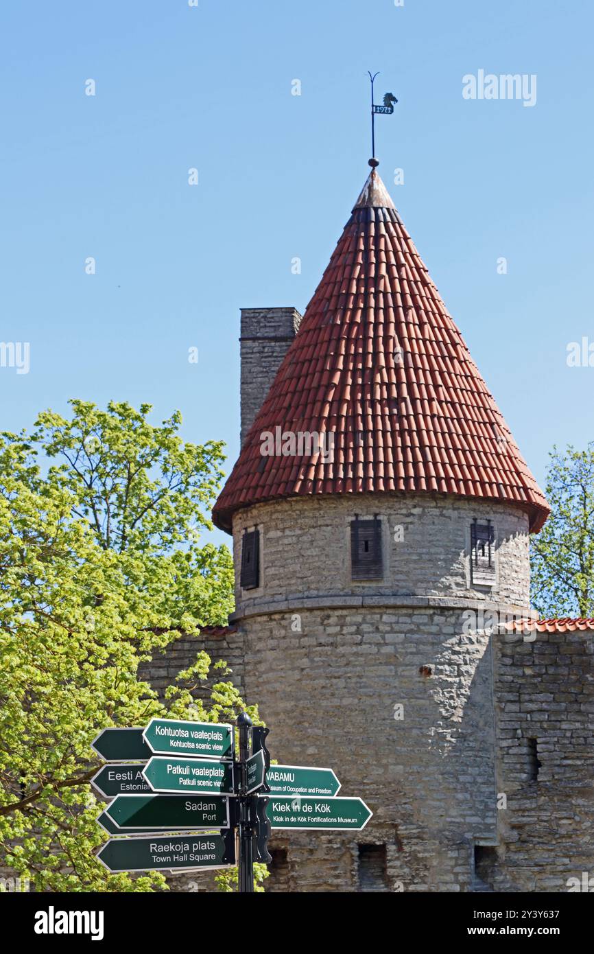 Circular tower, part of historic fortifications, Tallinn Stock Photo ...