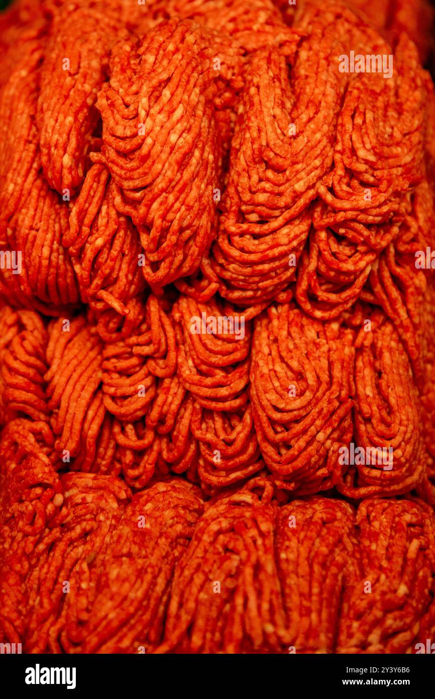 Fresh ground beef from the butcher Stock Photo - Alamy