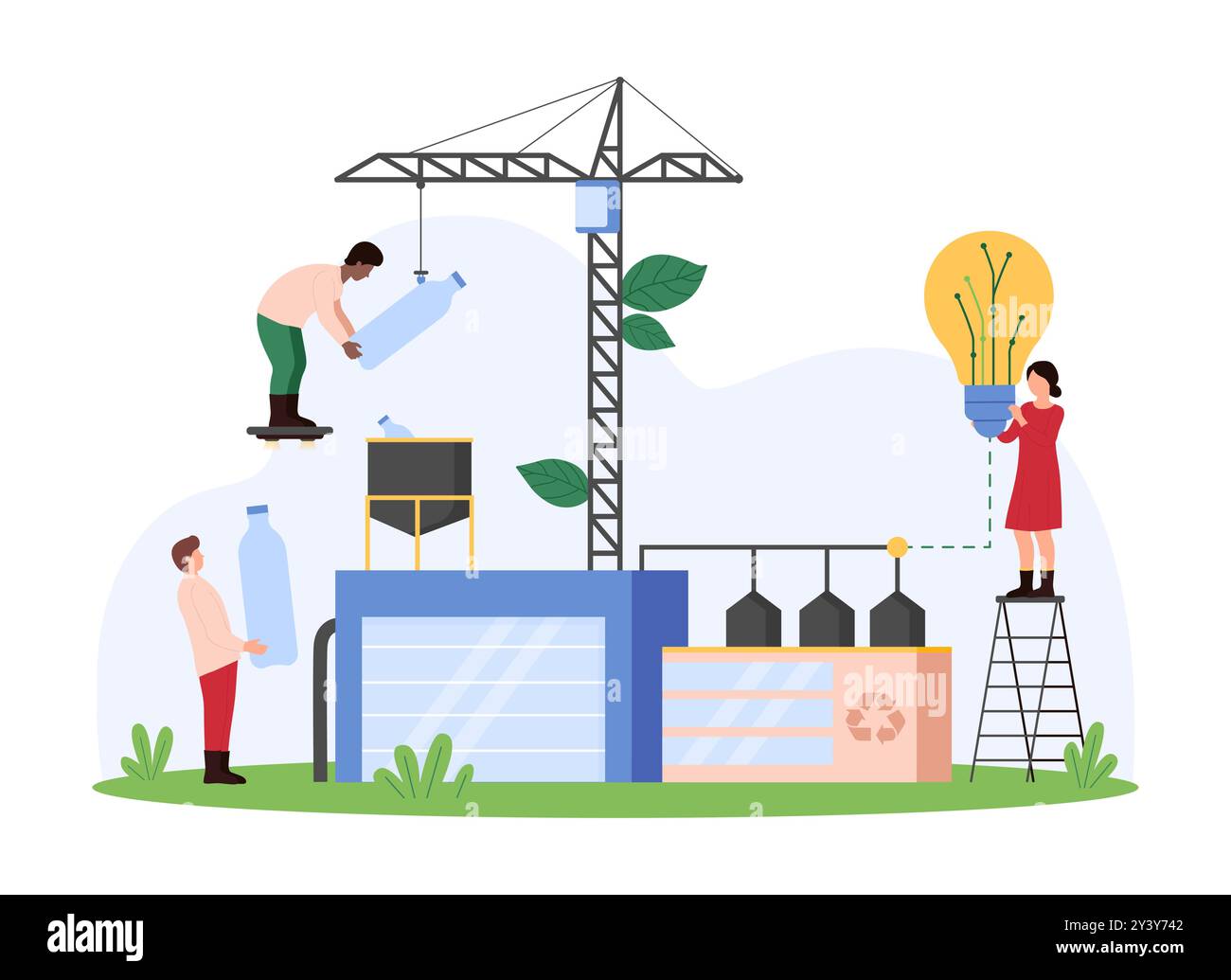 Automation of plastic bottle recycling, creative idea to reuse material ...