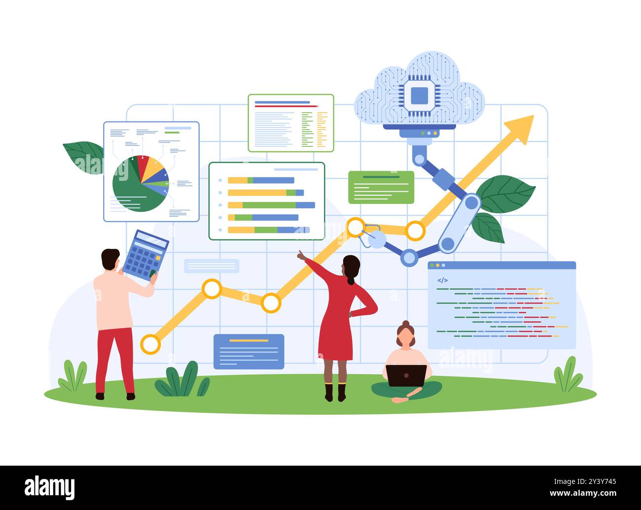 Business analytics and data analysis, company development using AI and ...