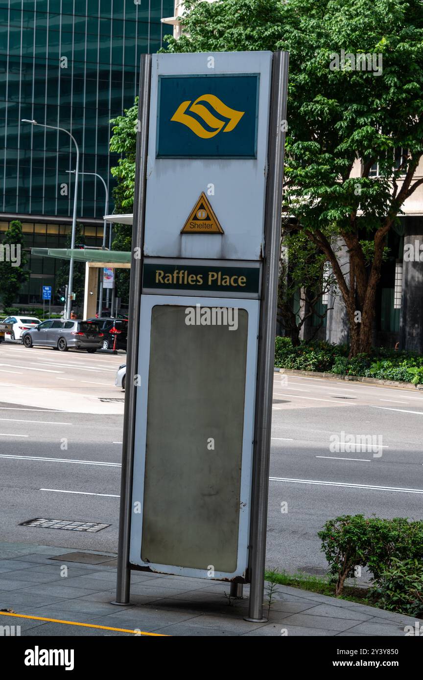 A street sign of the Mass Rapid Transit system, locally known by the ...