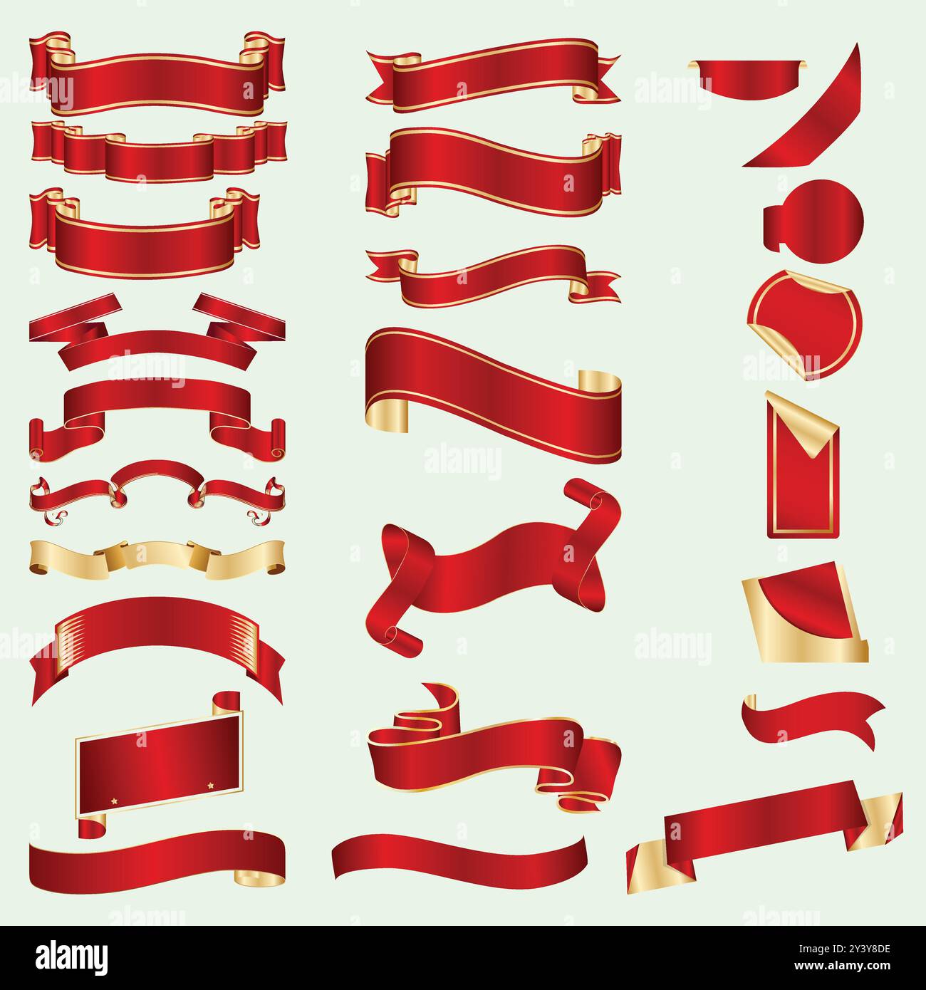 Gold ribbon banner sticker hi-res stock photography and images - Alamy