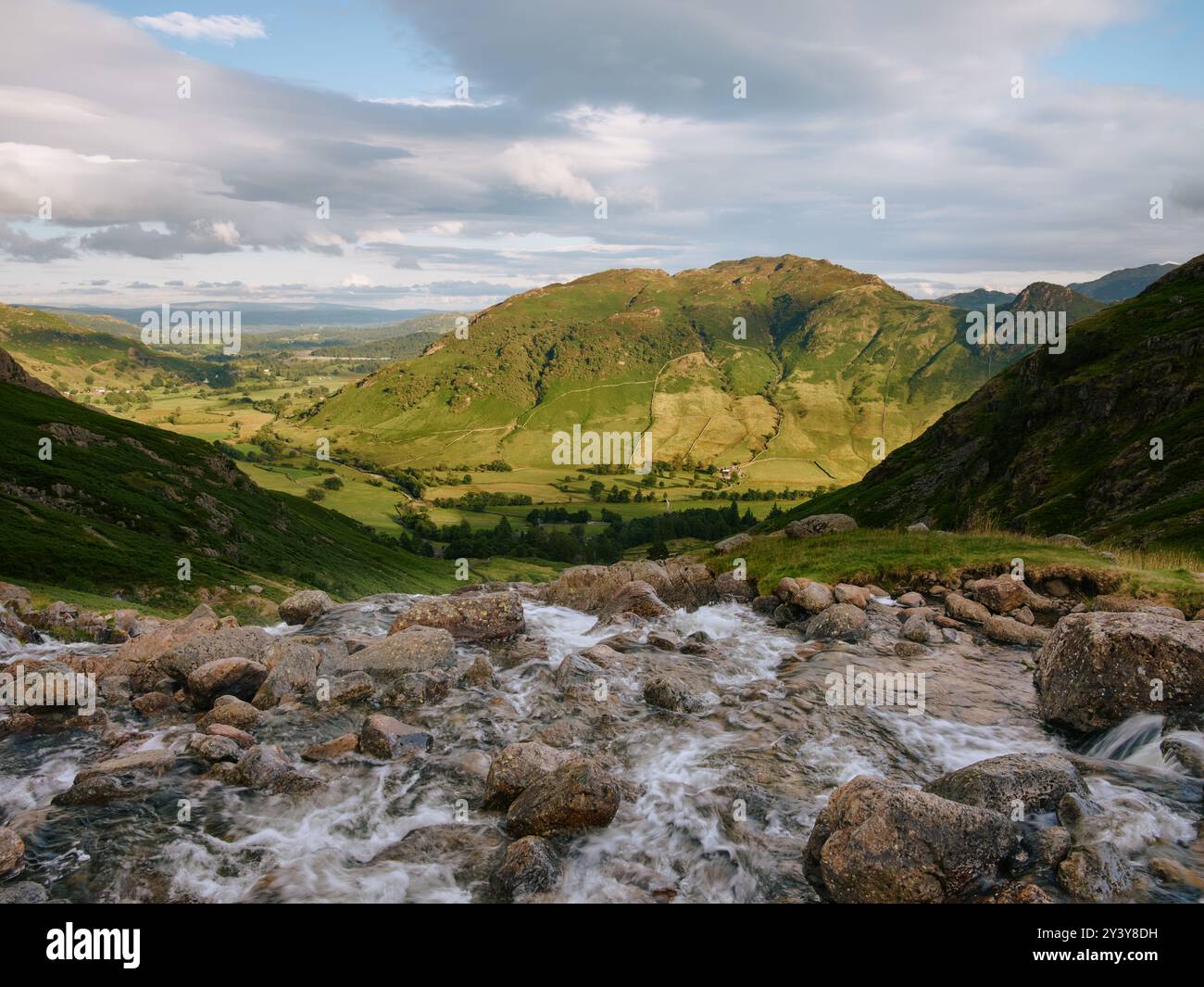 Stickle Ghyll on the Stickle Tarn trail and viewpoint of the Great ...