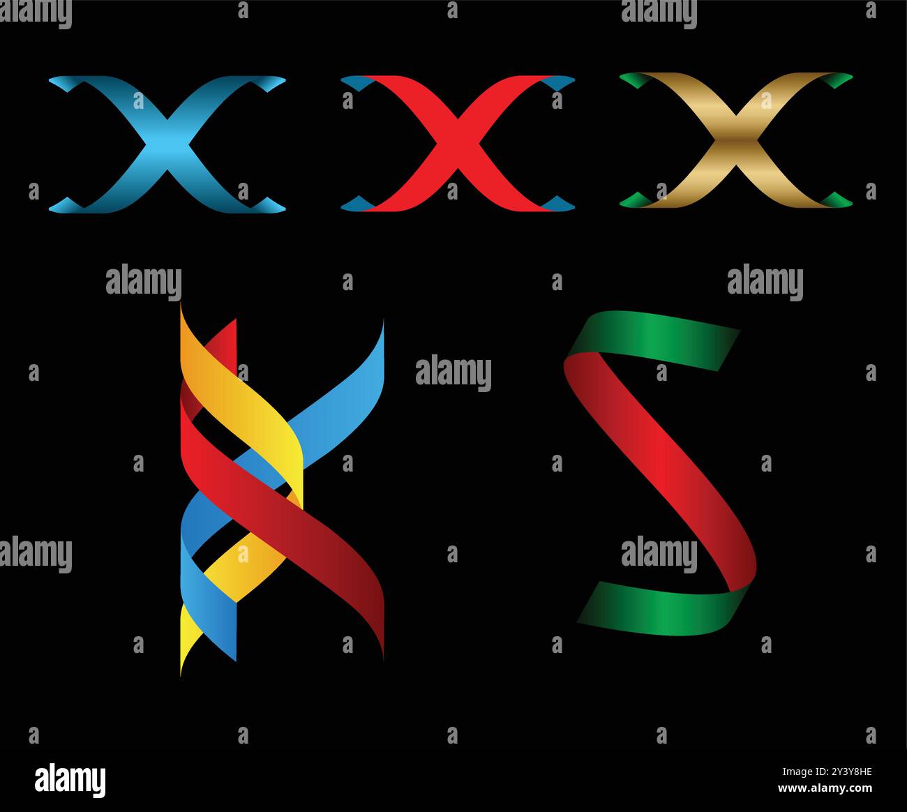 Unique Letter X and S Golden Logo Stock Vector Image & Art - Alamy