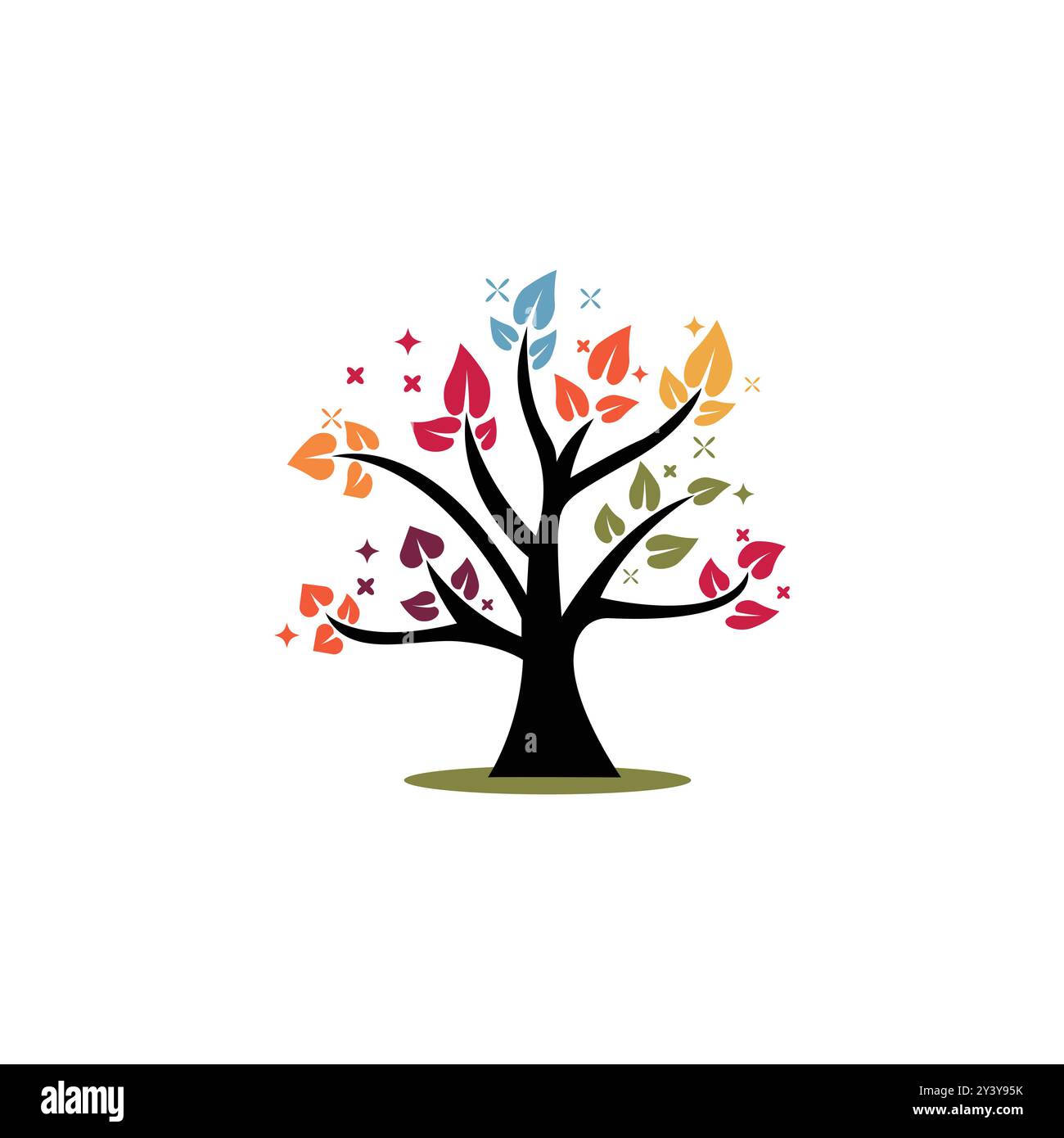 Tree card love in Stock Vector Images - Alamy