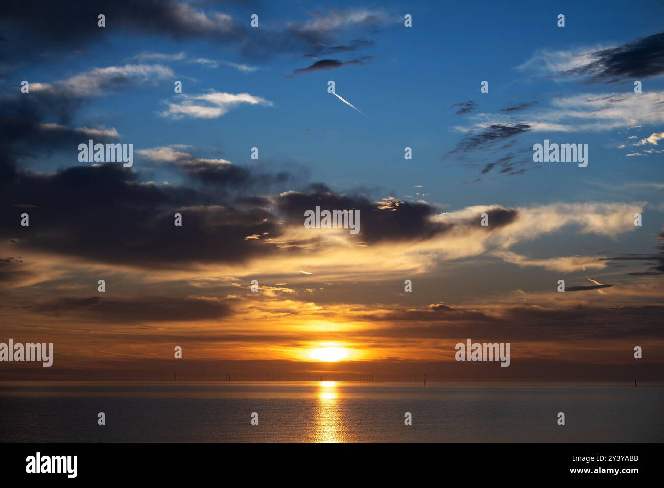 Summer sunrise over the Thames Estuary, Kent, United Kingdom Stock ...