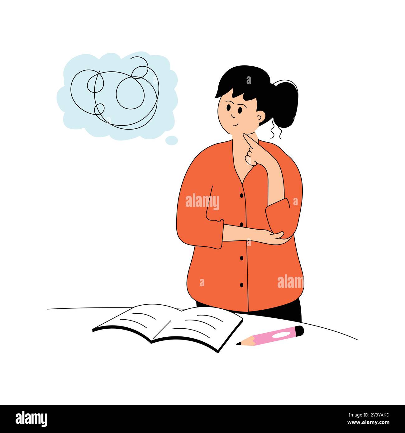 Deep thinking student Stock Vector Images - Alamy