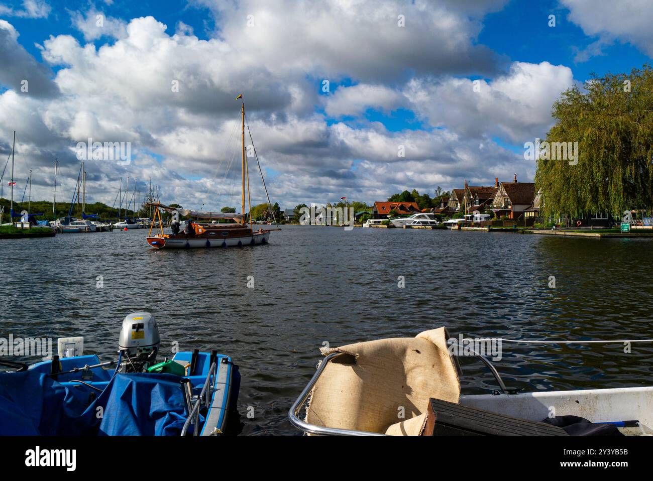 View across the River Bure in the attractive waterside village of ...