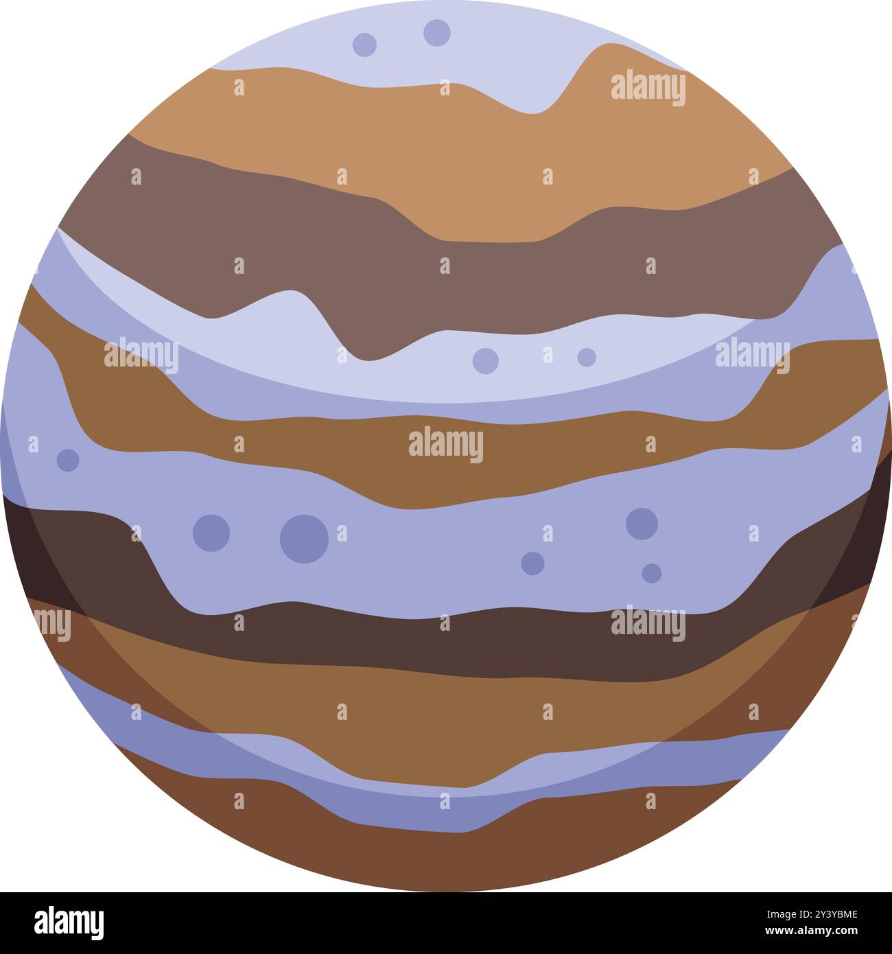 Jupiter planet is rotating showing the great red spot in a flat cartoon ...