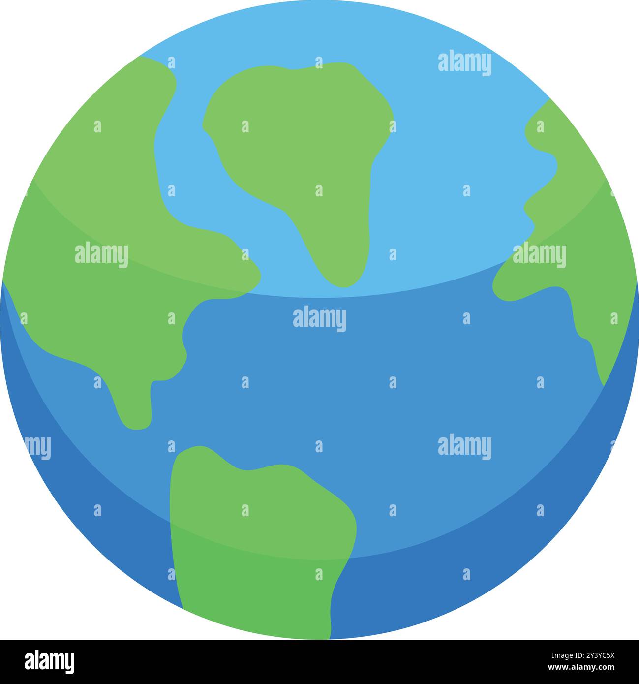 Simple cartoon earth globe is rotating in the vast expanse of space ...