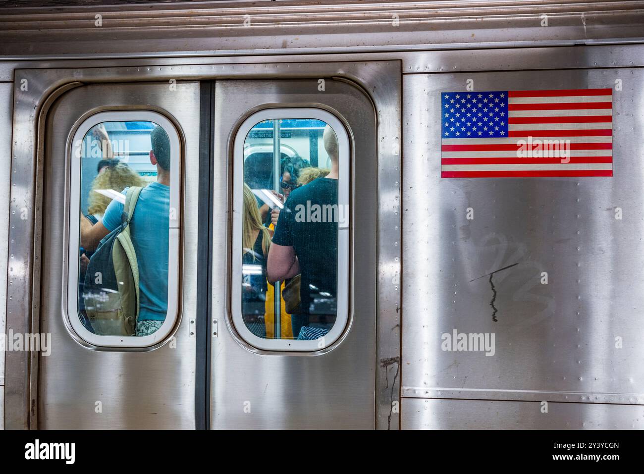 American flag in streets manhattan hi-res stock photography and images ...