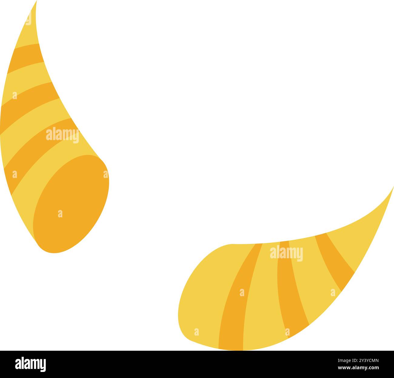 Cartoon devil horns pointing up, with yellow and orange stripes, for ...