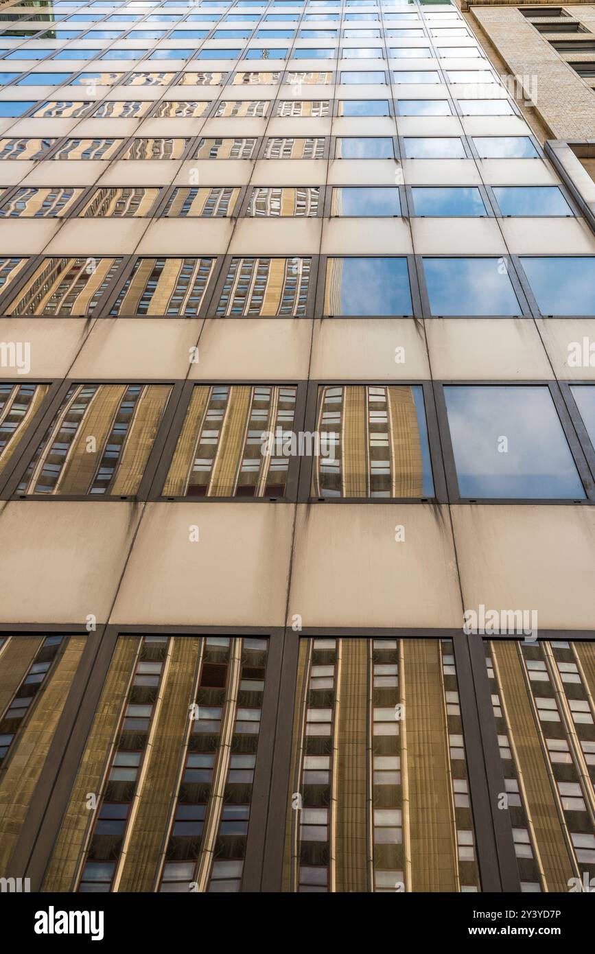 Reflection of Rockefeller Center in a Neighboring Facade, New York City ...
