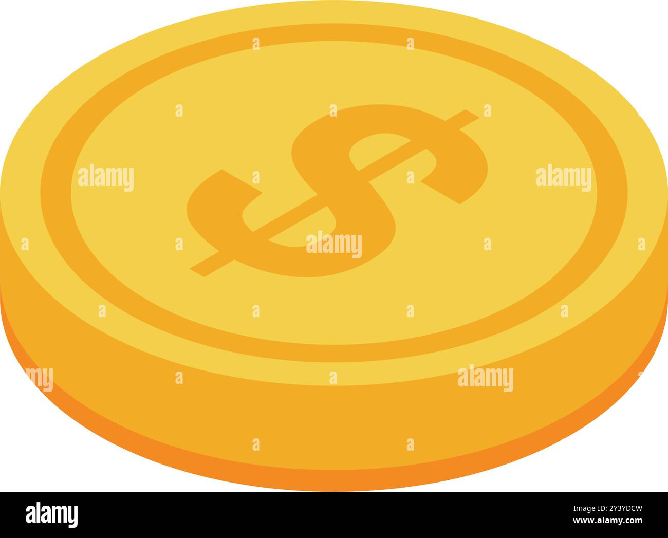 Shiny gold coin rotating showing dollar sign on white background Stock ...