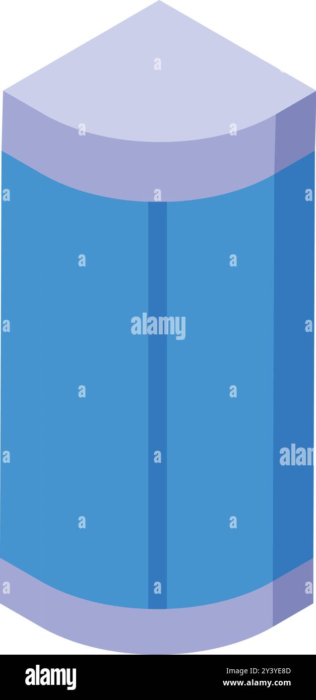 Isometric icon representing the corner entrance of a modern office ...