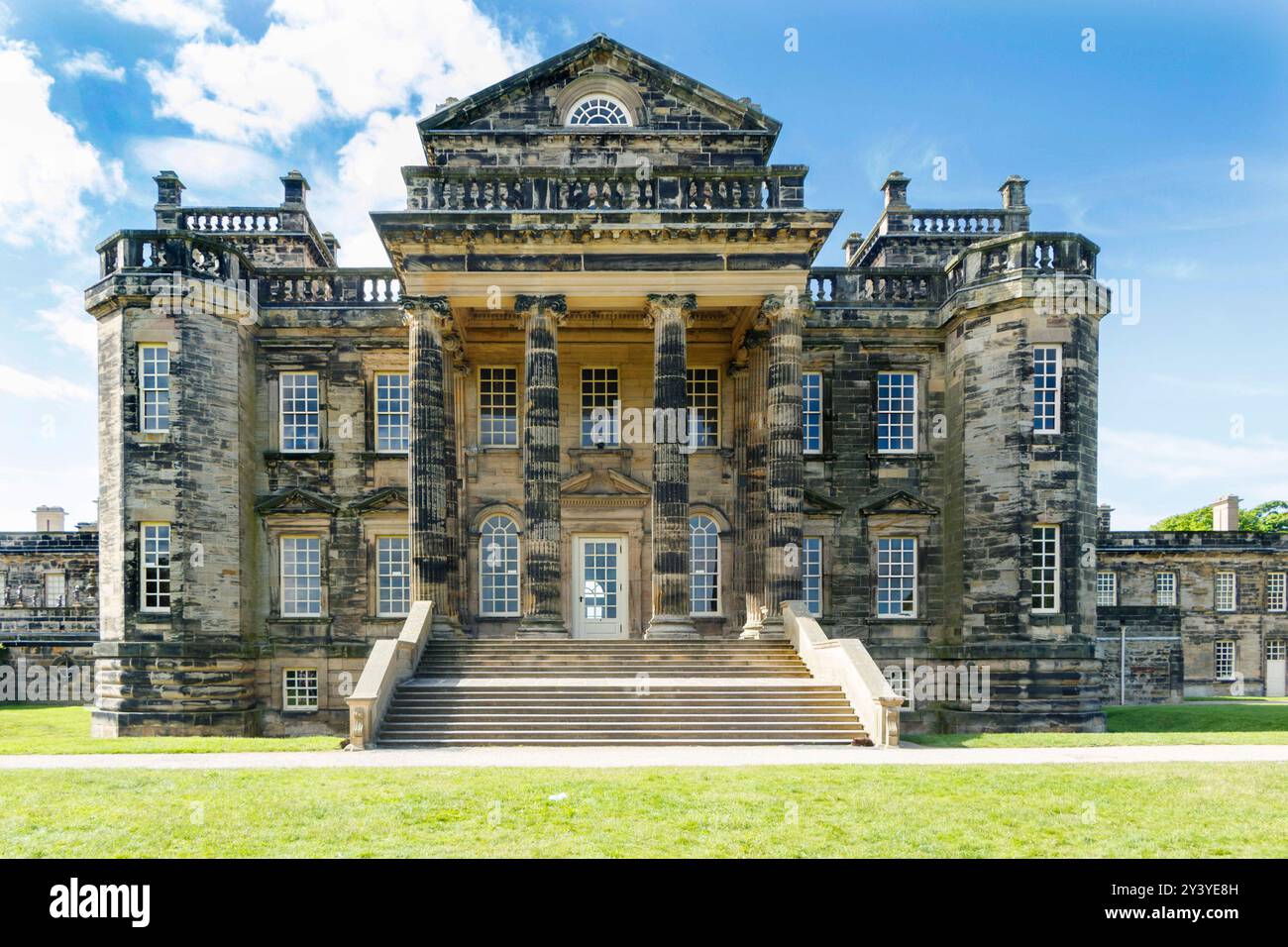 grand facade and steps of Seaton delaval hall in northumberland Stock ...