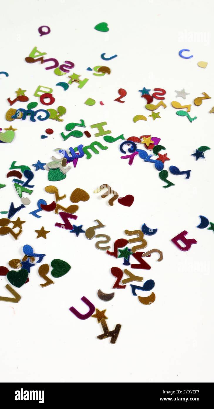 Music letters and symbols on white background Stock Photo - Alamy