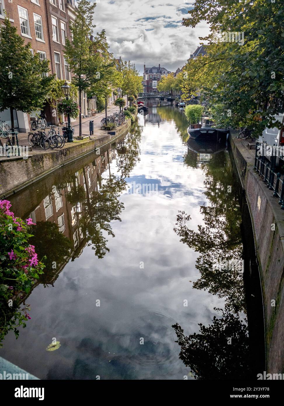 13.09.2024 Leiden, Netherlands, Leiden’s canals, lined with historic ...
