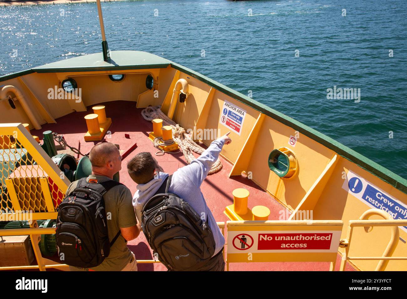 Passengers onbard the Manly ferry in Sydney, Australia Stock Photo - Alamy
