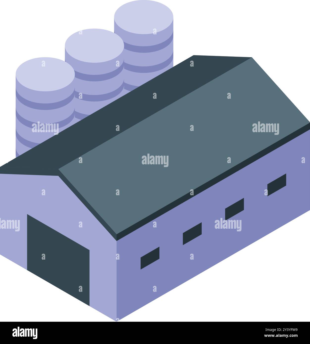 Grain storage silos building processing harvest farm icon in isometric ...