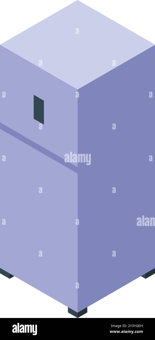 Modern refrigerator standing in isometric view, suitable for various ...