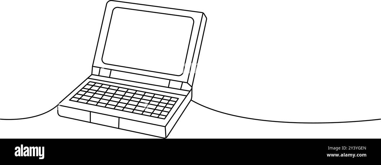 Flip smart phone with keypad one line continuous drawing. Old ...