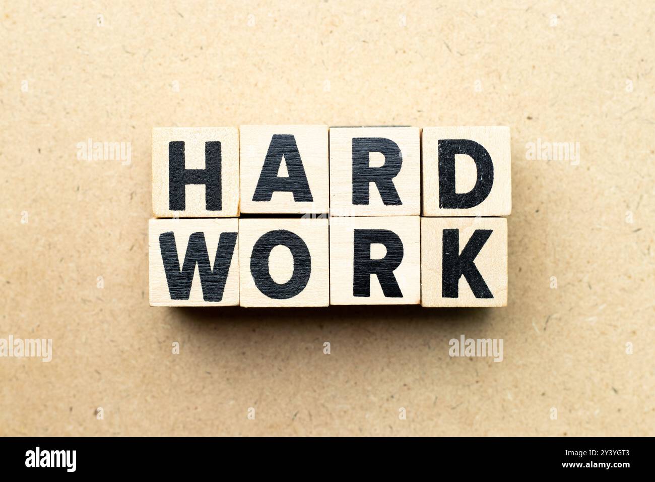 Alphabet letter block in word hard work on wood background Stock Photo ...