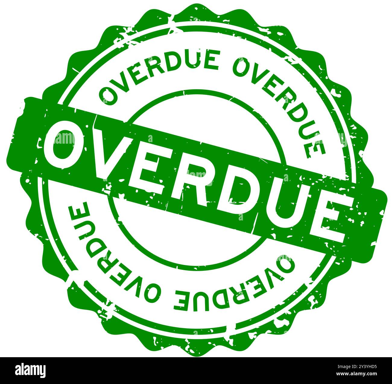 Grunge green overdue word round rubber seal stamp on white background Stock Vector Image & Art ...