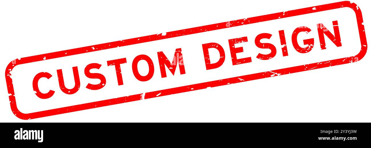 Grunge red custom design word square rubber seal stamp on white background Stock Vector Image ...