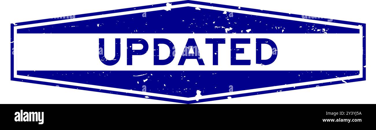 Grunge blue updated word hexagon rubber seal stamp on white background Stock Vector Image & Art ...