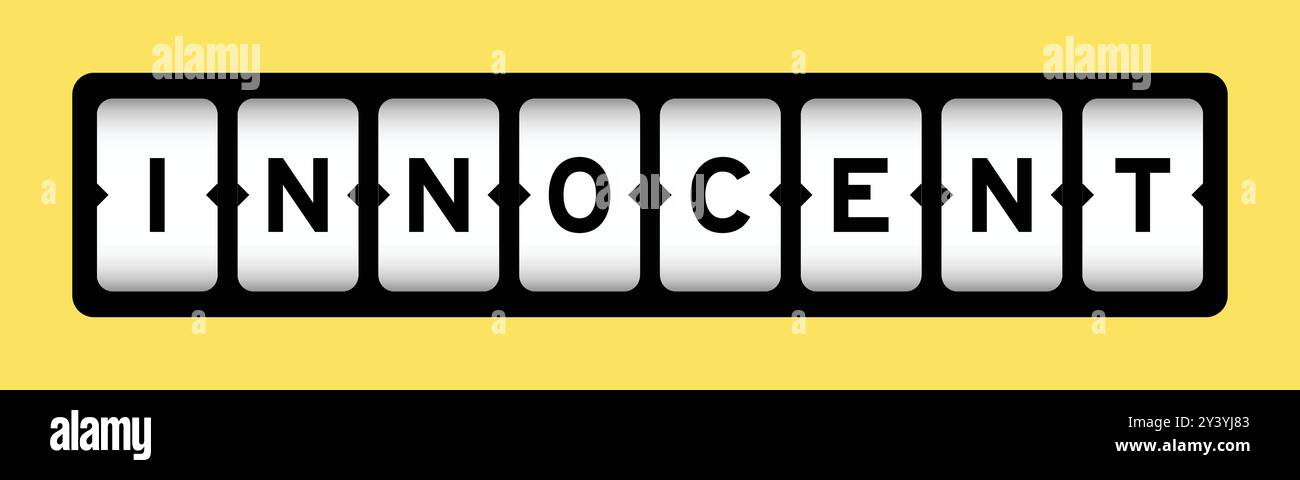 Black color in word innocent on slot banner with yellow color ...
