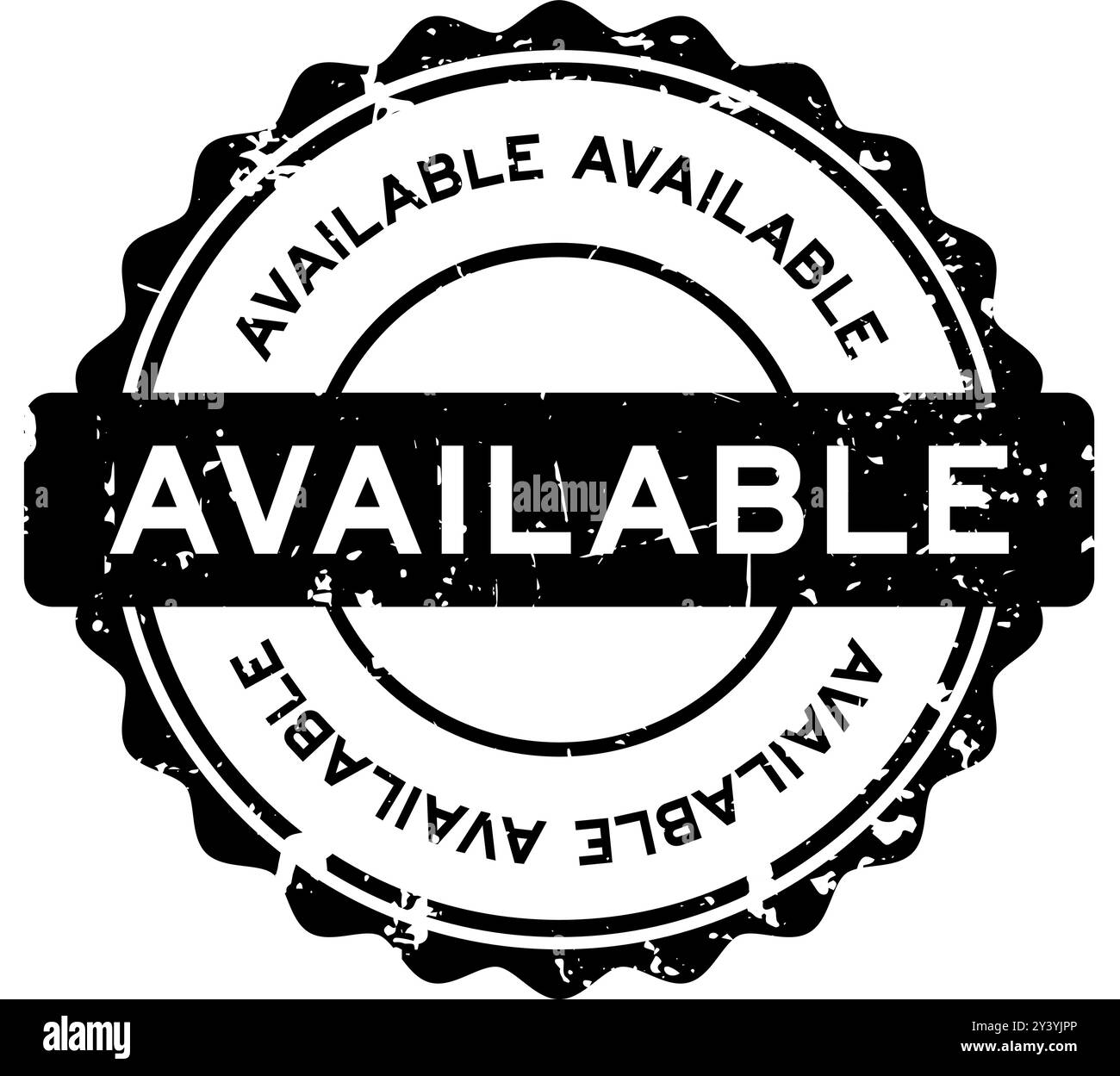 Grunge black available word round seal stamp on white background Stock ...