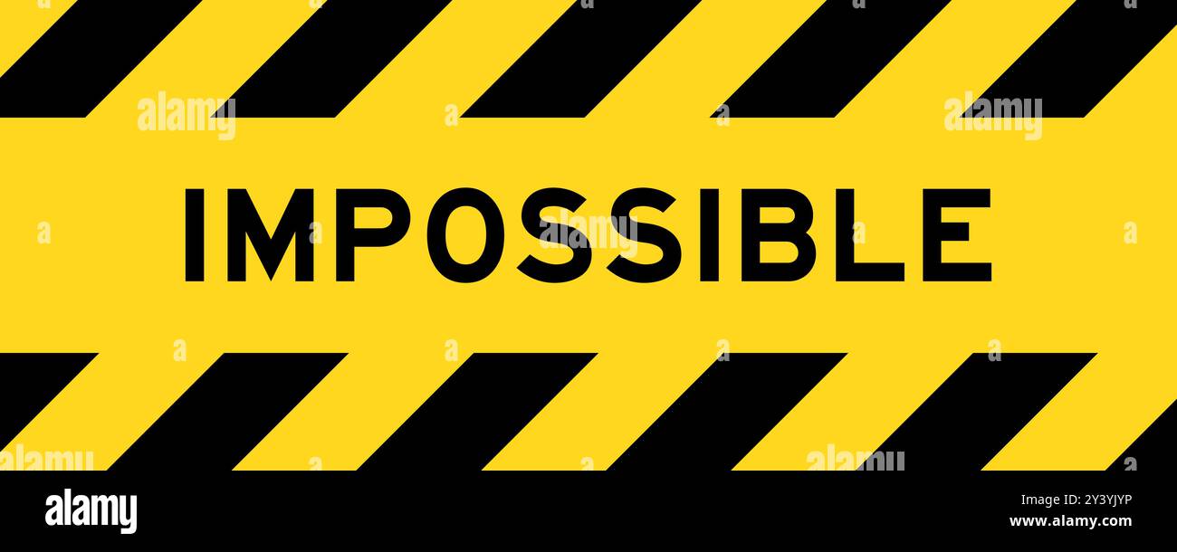 Yellow and black color with line striped label banner with word ...